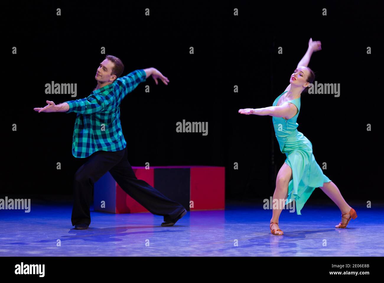 Dancer Actors perform on the theater stage in a dance show musical ...