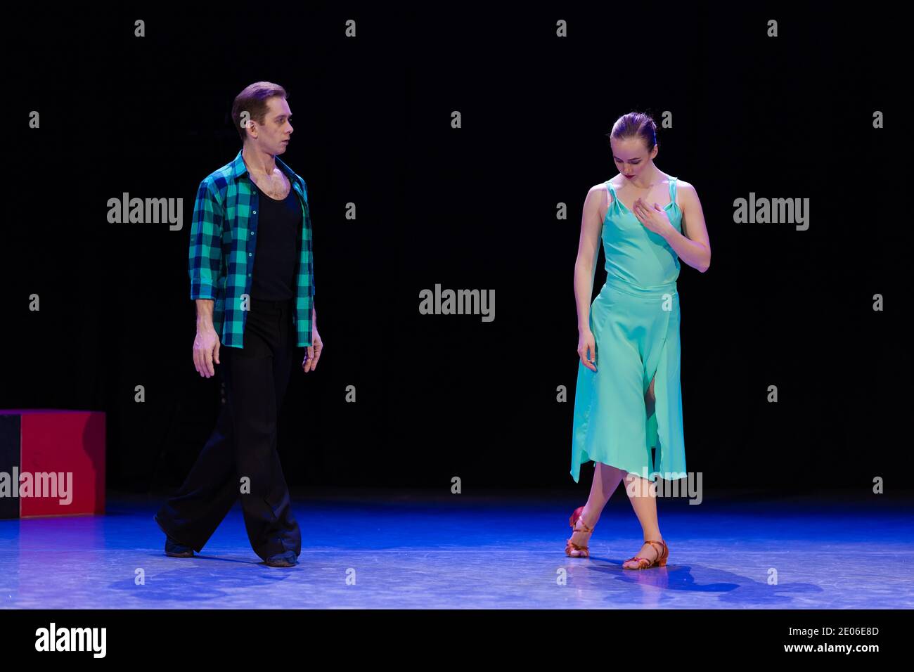 Dancers actors perform in the theater on stage in a dance show Stock ...