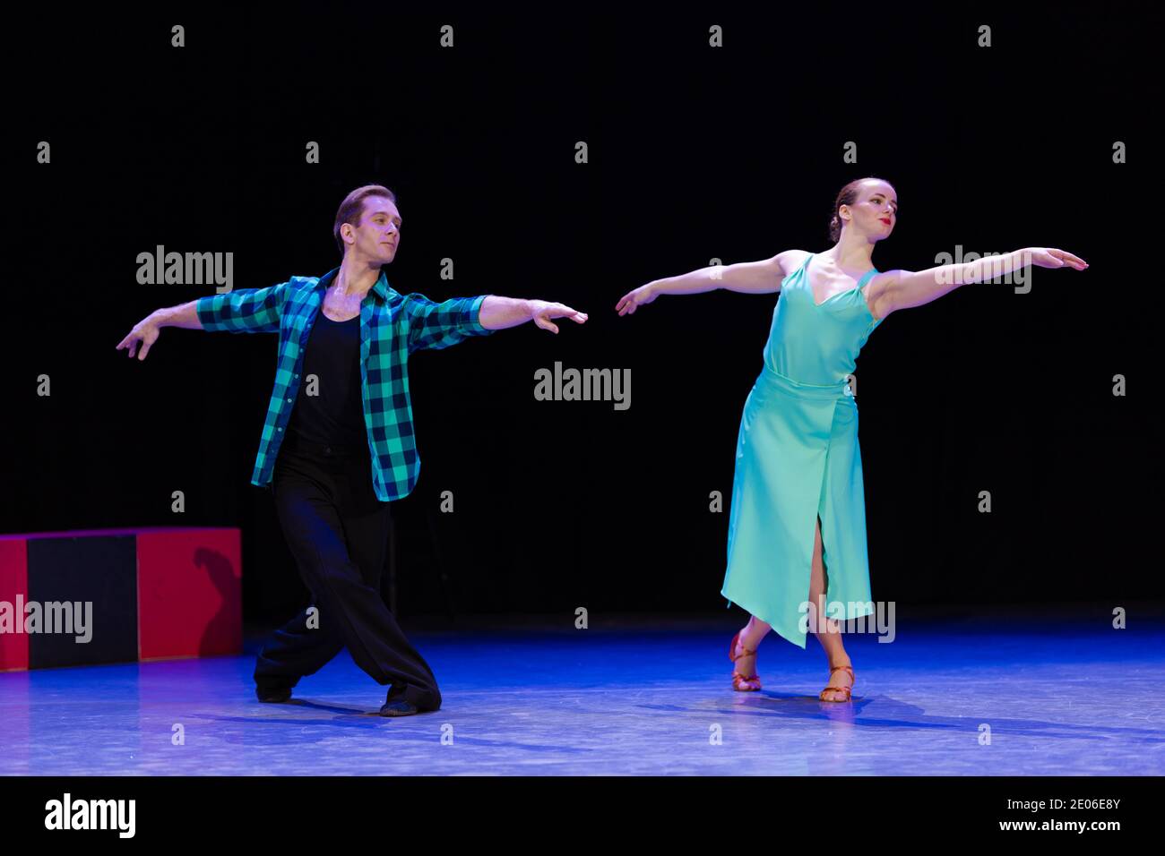 Dancer Actors perform on the theater stage in a dance show musical ...