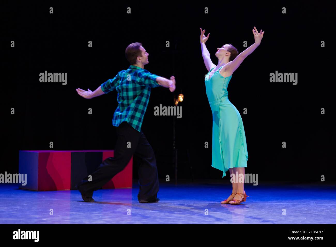 Dancer Actors perform on the theater stage in a dance show musical ...