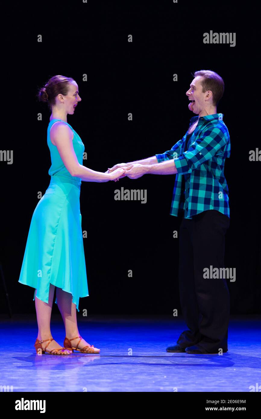 Dancers actors perform in the theater on stage in a dance show Stock ...
