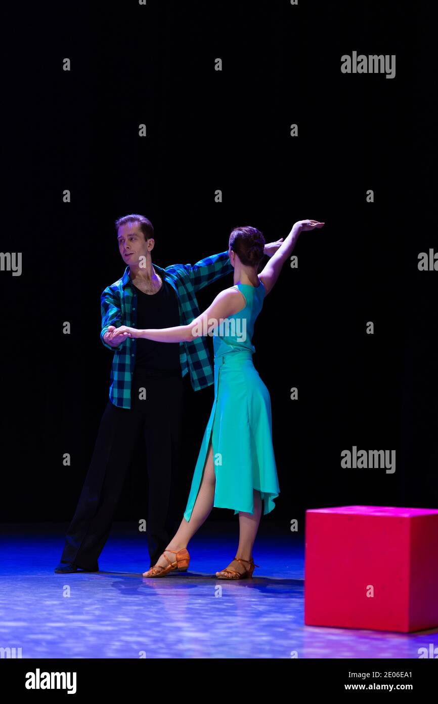 Dancers actors perform in the theater on stage in a dance show Stock ...