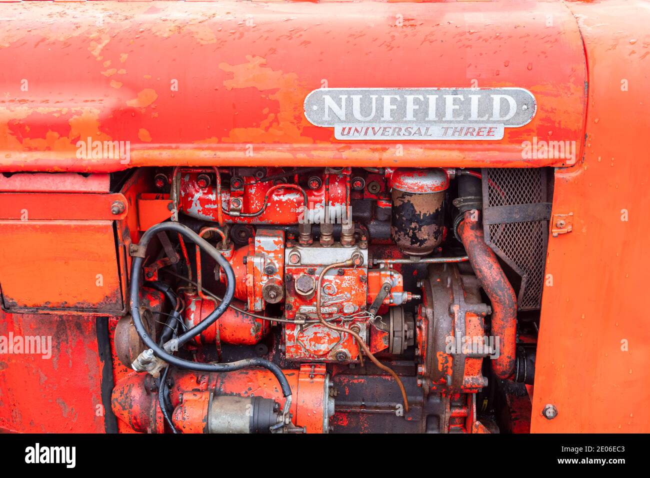 Antique Nuffield Universal tractor at a vintage tractor rally in North ...
