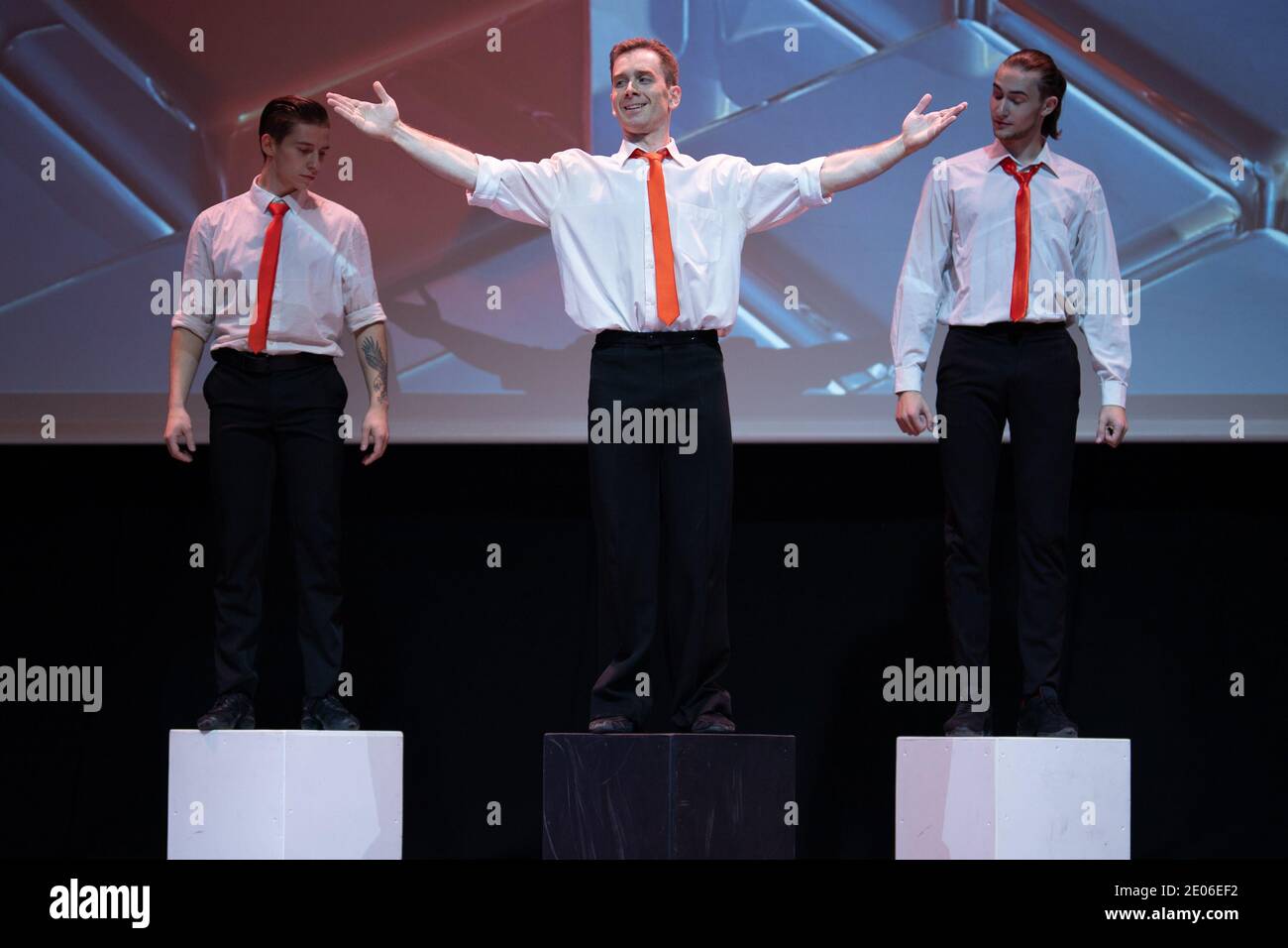 Dancer Actors perform on the theater stage in a dance show musical ...
