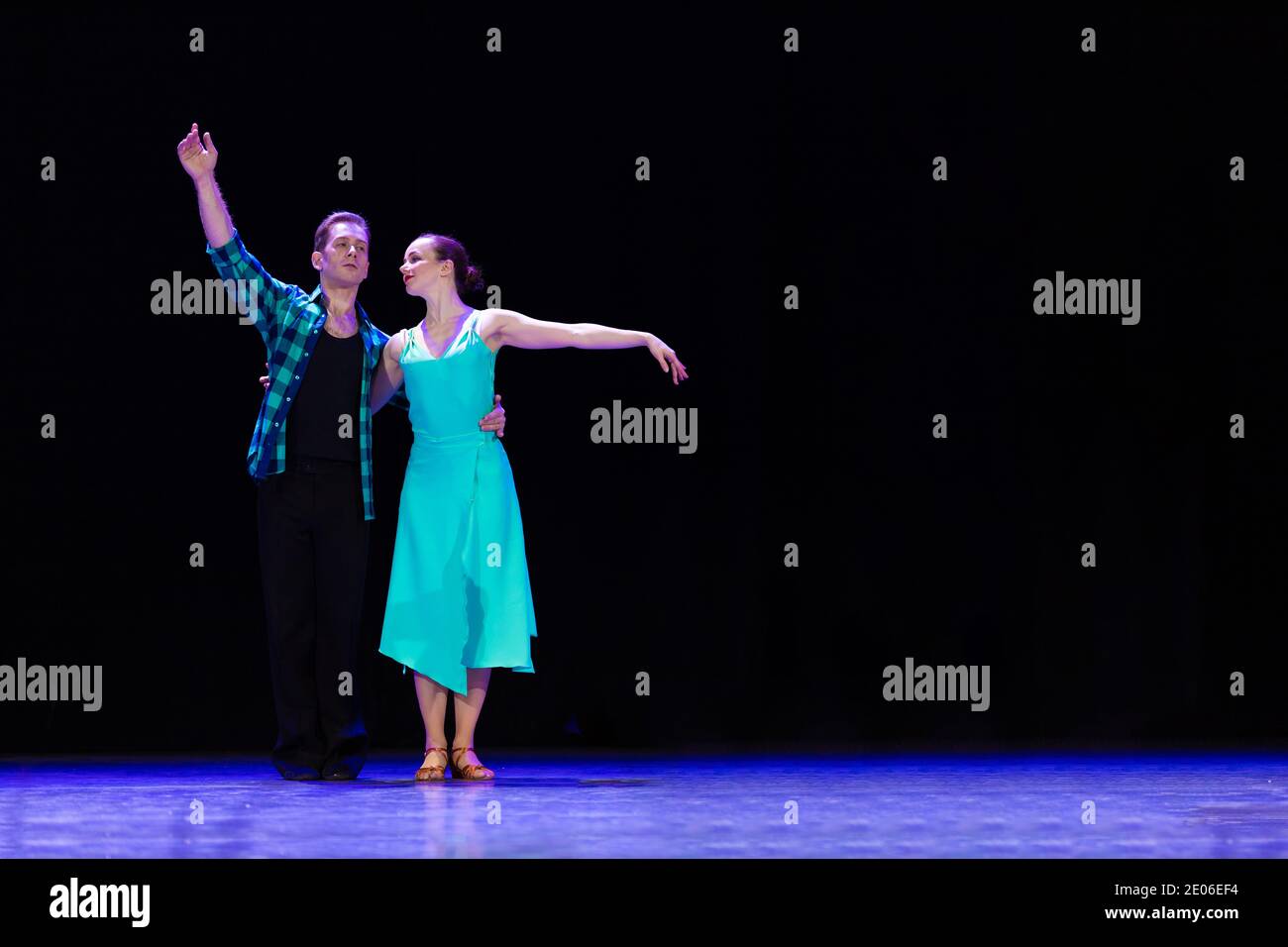 Dancer Actors perform on the theater stage in a dance show musical ...