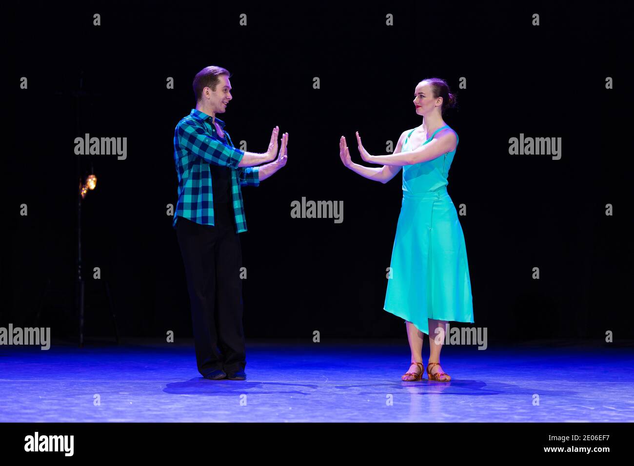 Dancer Actors perform on the theater stage in a dance show musical ...
