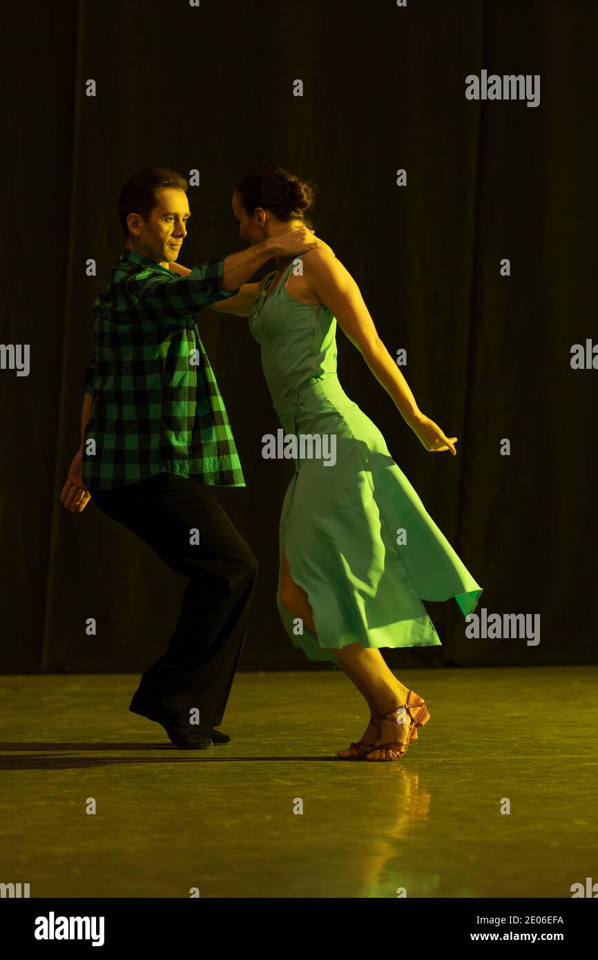 Dancer Actors perform on the theater stage in a dance show musical ...