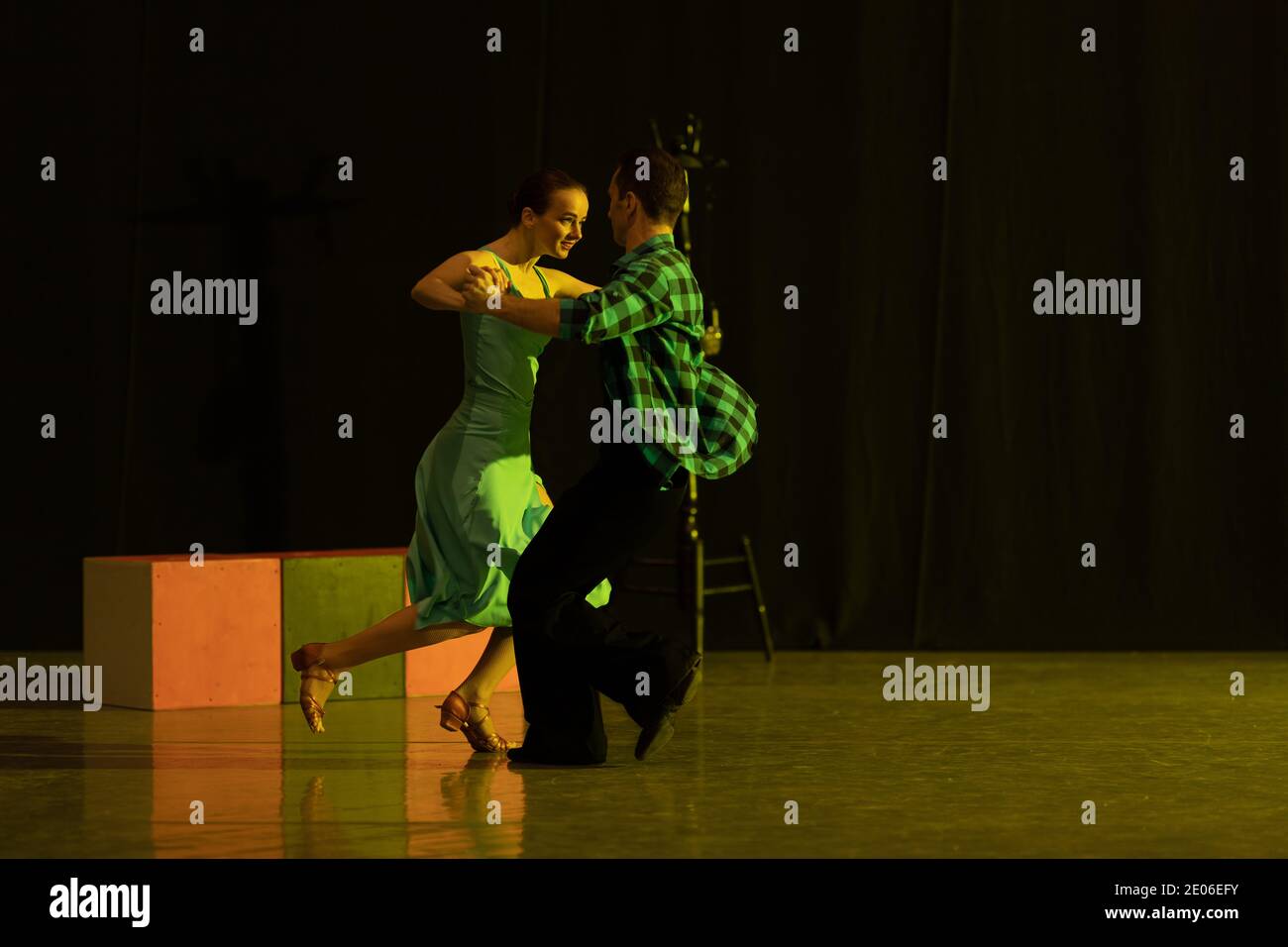 Dancer Actors perform on the theater stage in a dance show musical ...