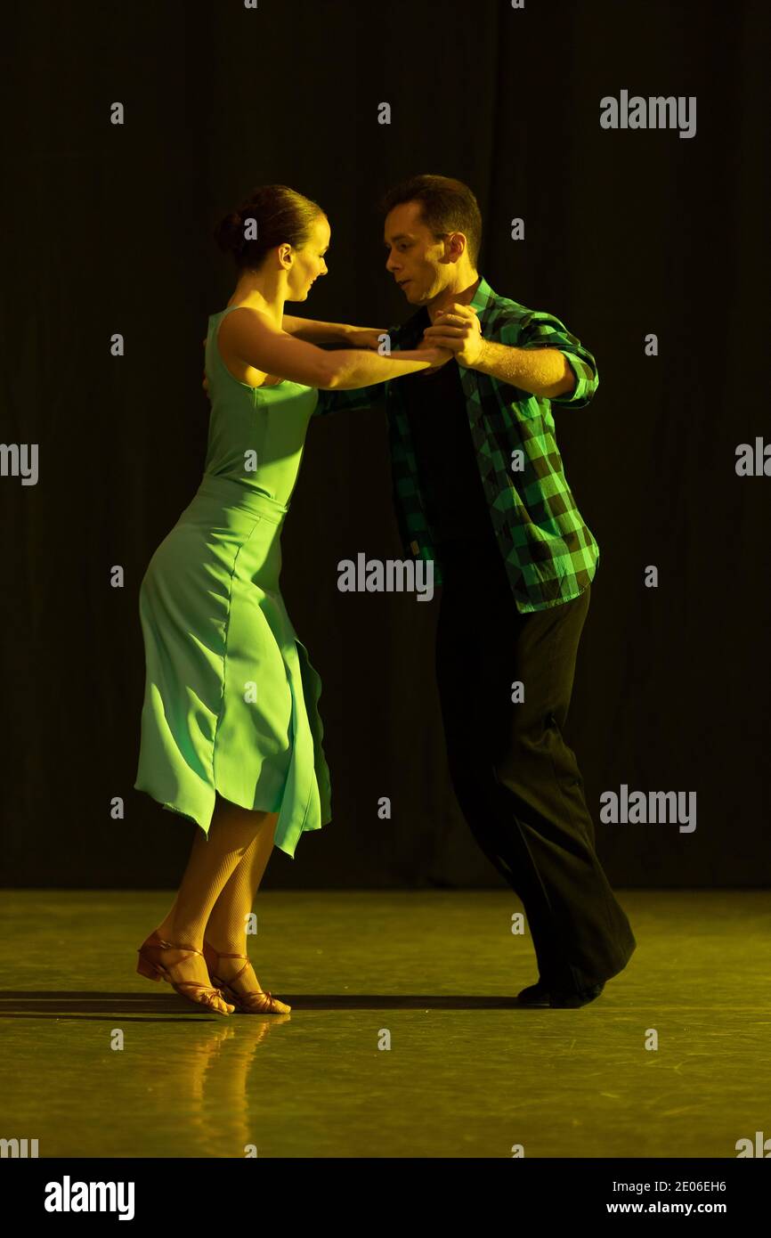 Dancer Actors perform on the theater stage in a dance show musical ...