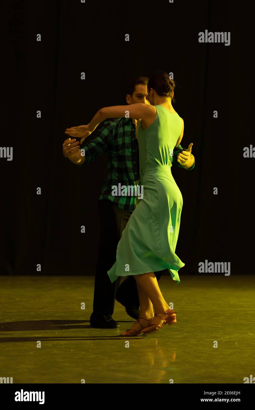 Dancer Actors perform on the theater stage in a dance show musical ...
