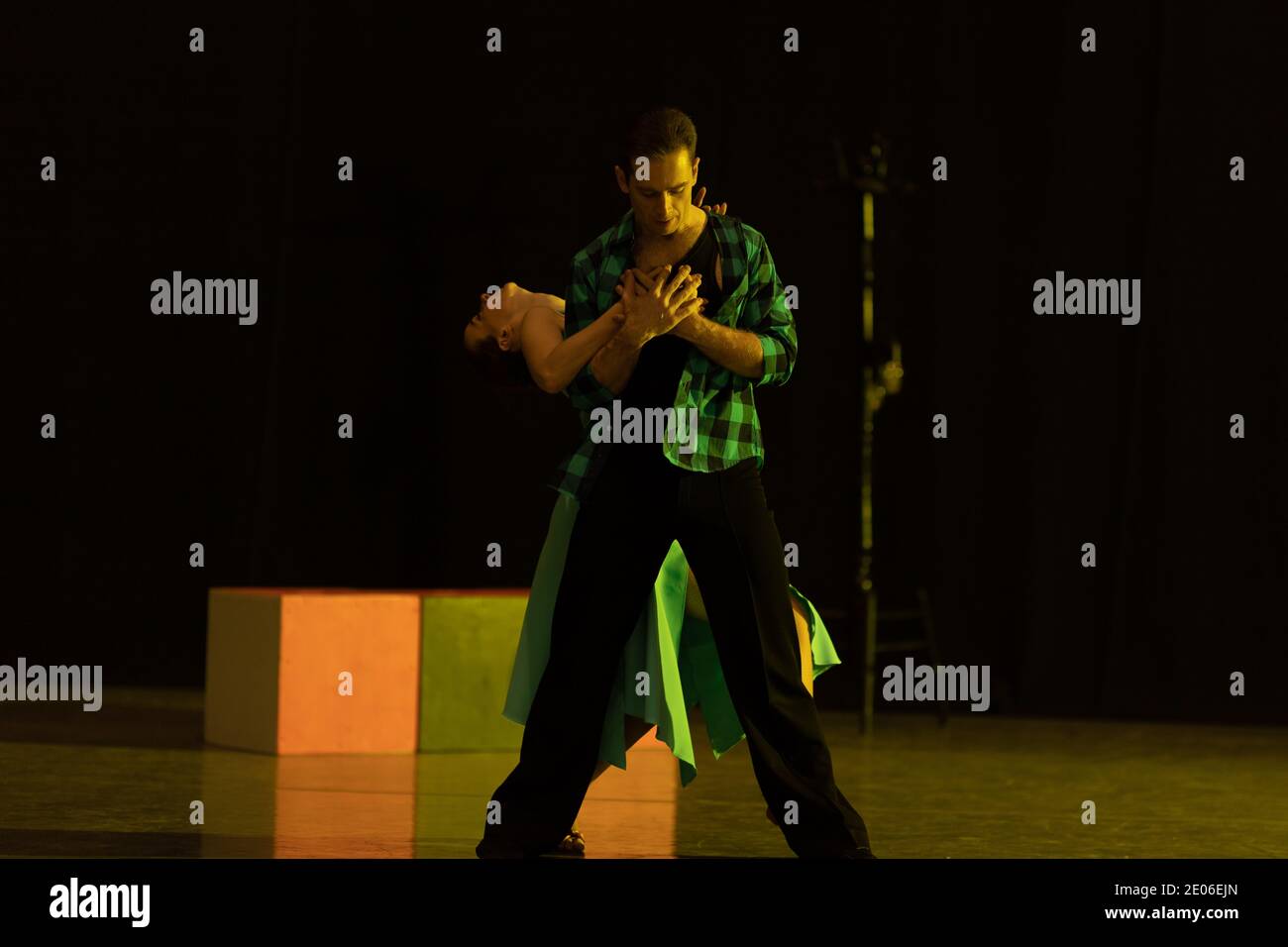 Dancer Actors perform on the theater stage in a dance show musical ...