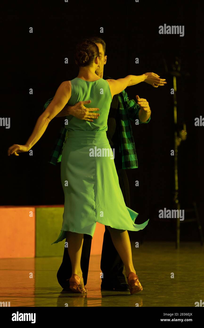 Dancer Actors perform on the theater stage in a dance show musical ...