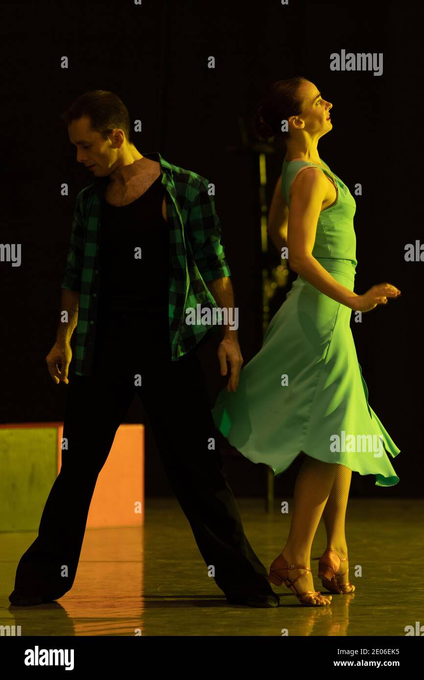 Dancer Actors perform on the theater stage in a dance show musical ...