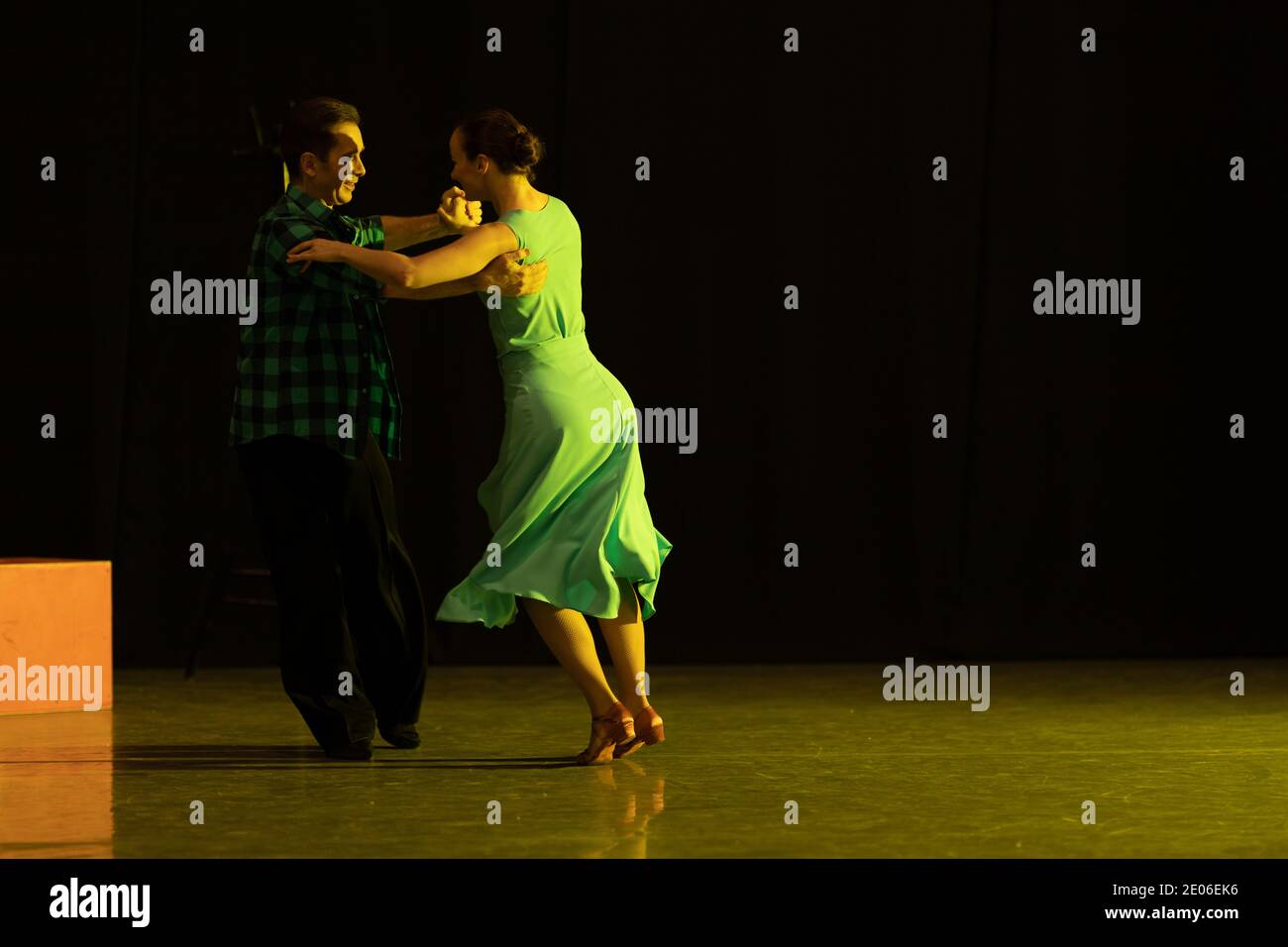Dancer Actors perform on the theater stage in a dance show musical ...