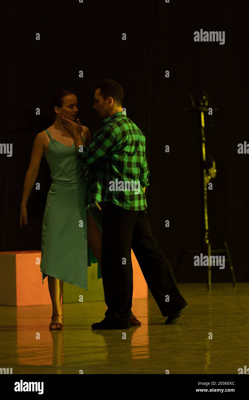 Dancer Actors perform on the theater stage in a dance show musical ...