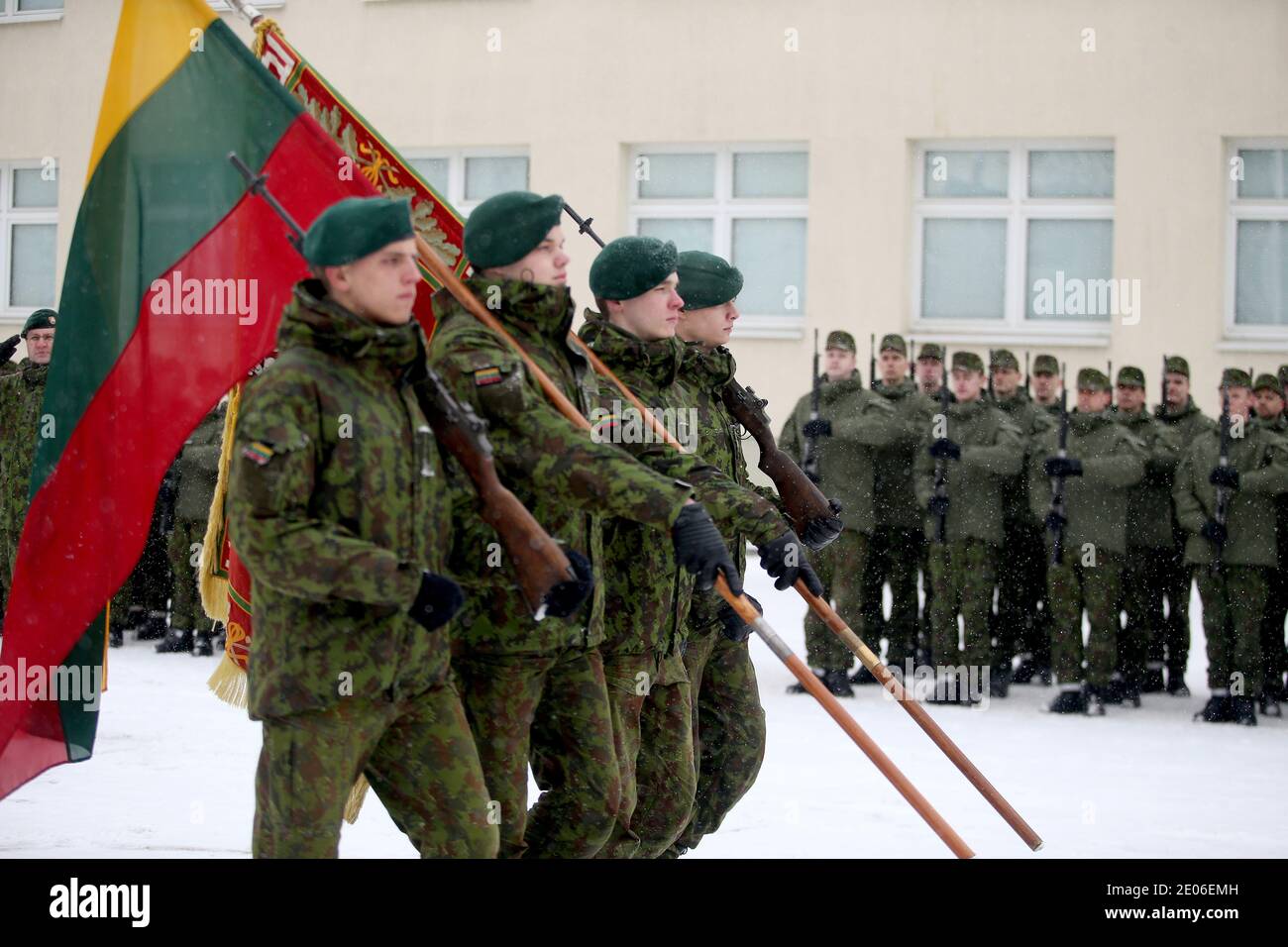 Oath of the Lithuanian Military Academy, winter, Vilnius 10 02 2018 ...