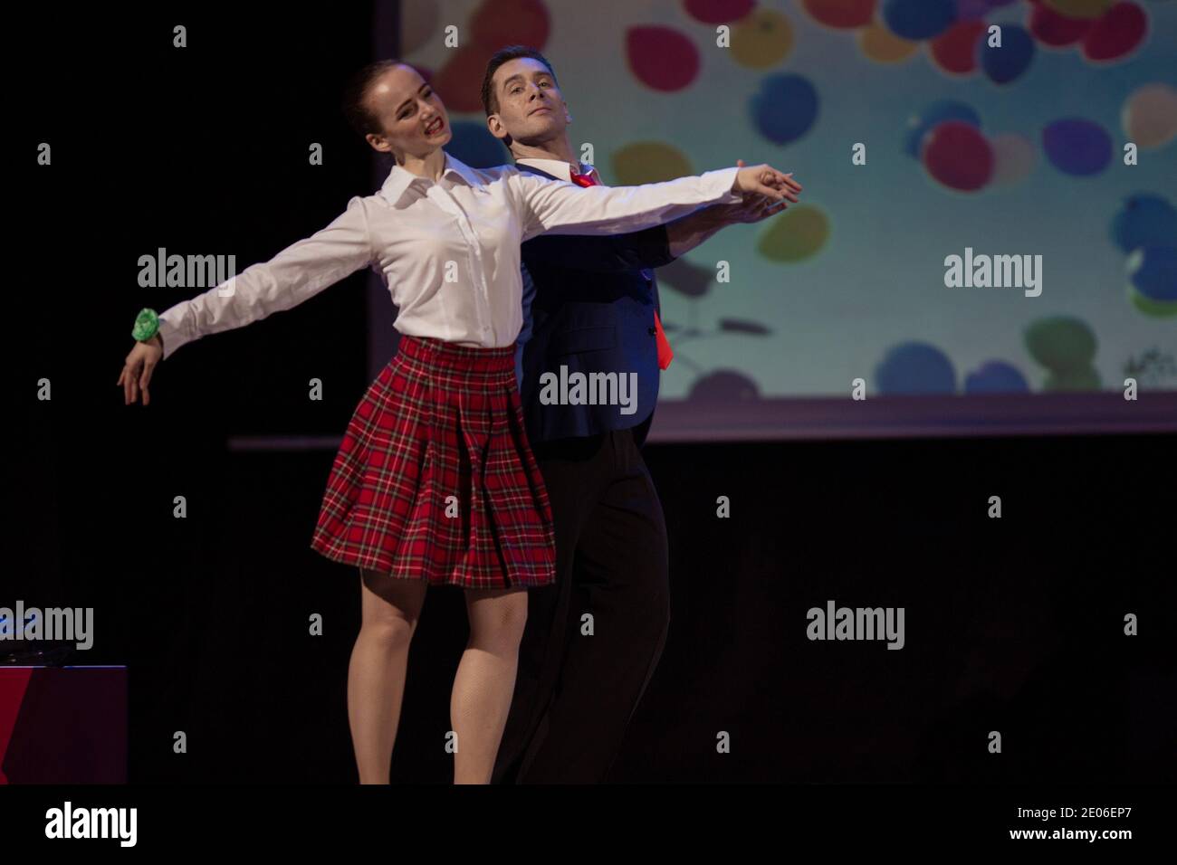 Dancer Actors perform on the theater stage in a dance show musical ...