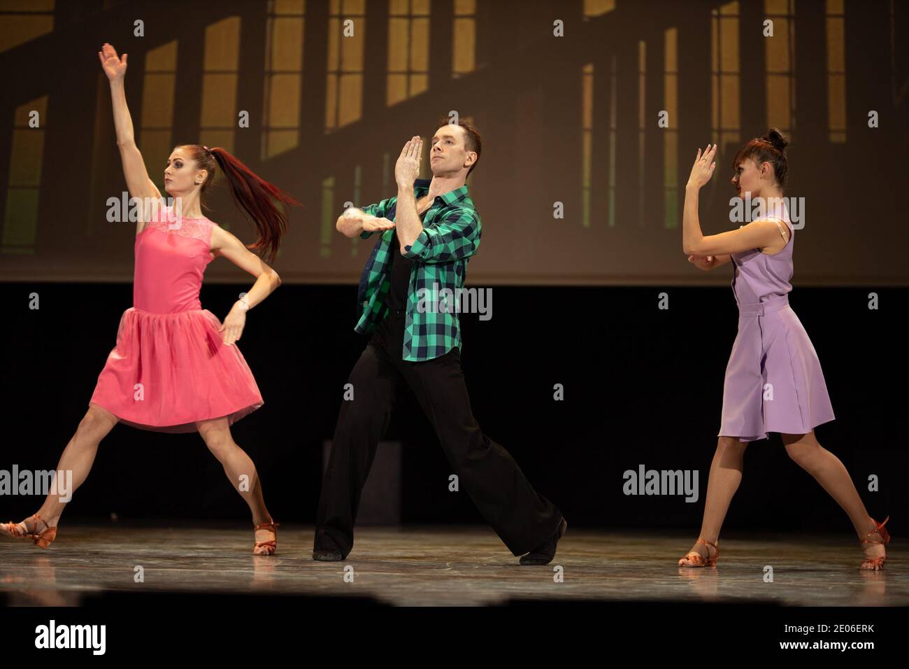 Dancer Actors perform on the theater stage in a dance show musical ...