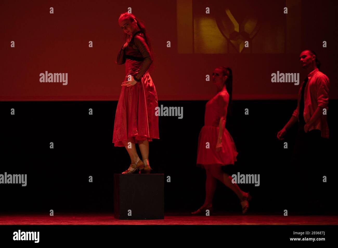 Dancer Actors perform on the theater stage in a dance show musical ...