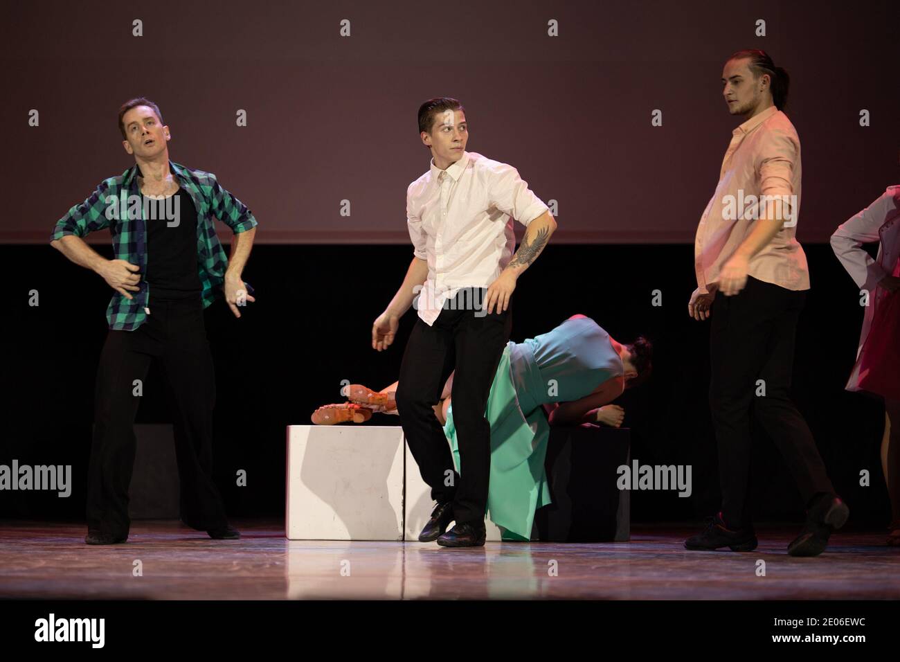 Dancer Actors perform on the theater stage in a dance show musical ...