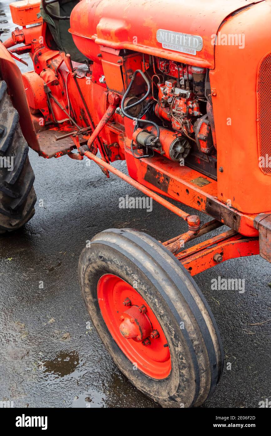 Antique Nuffield Universal tractor at a vintage tractor rally in North ...