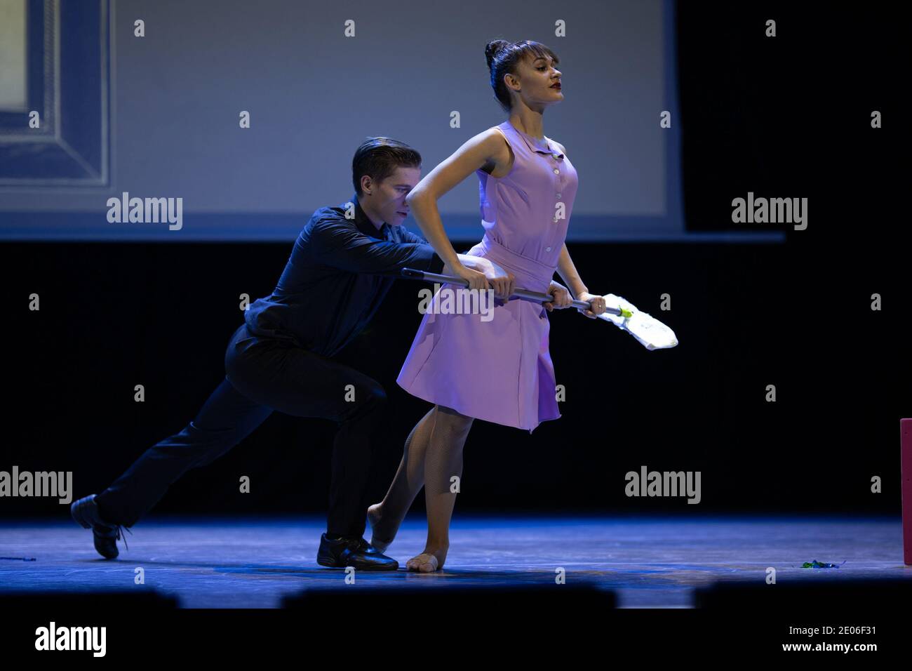Dancer Actors perform on the theater stage in a dance show musical ...