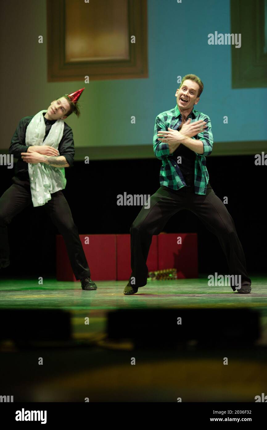 Dancer Actors perform on the theater stage in a dance show musical ...