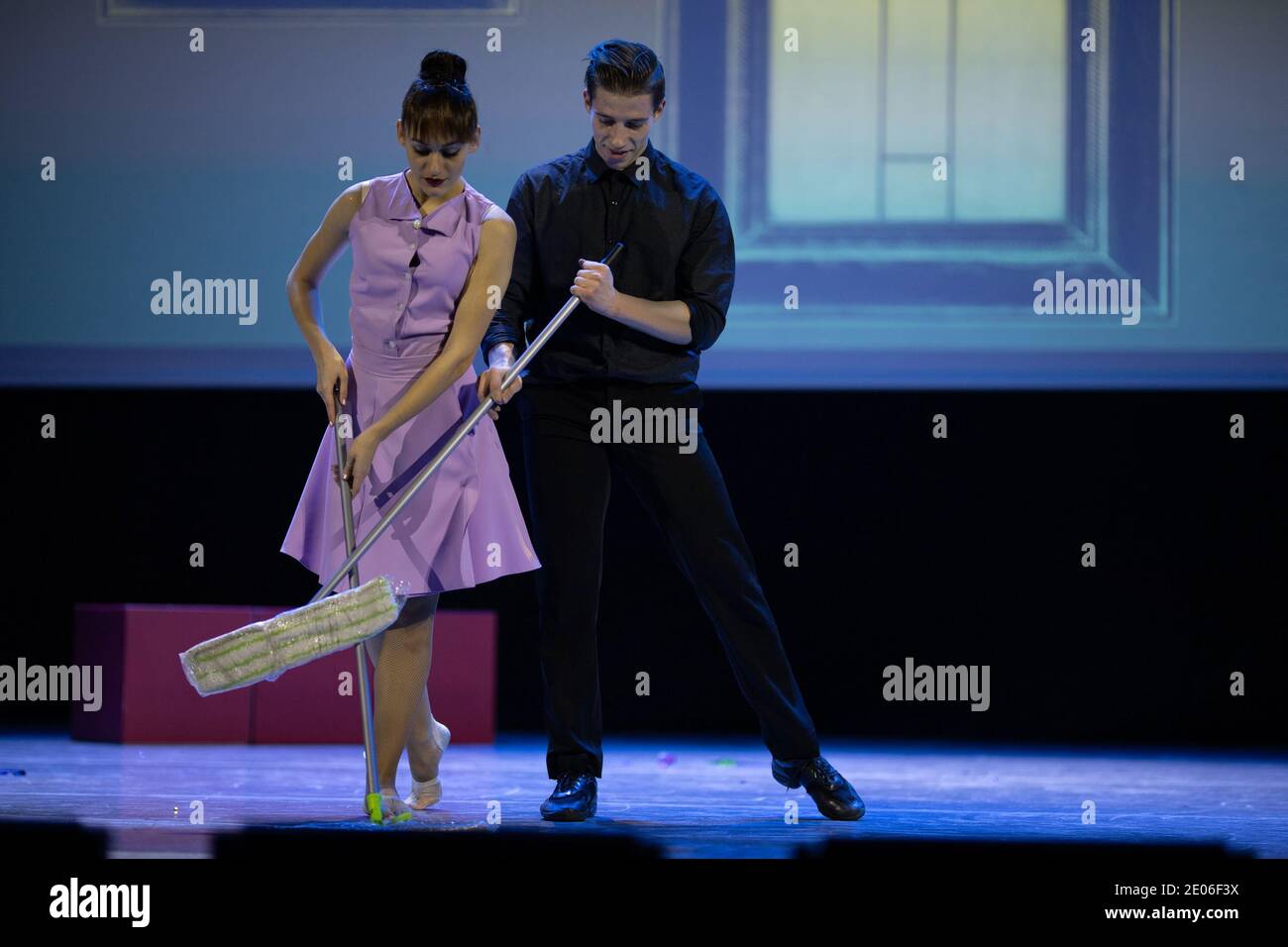 Dancer Actors perform on the theater stage in a dance show musical ...