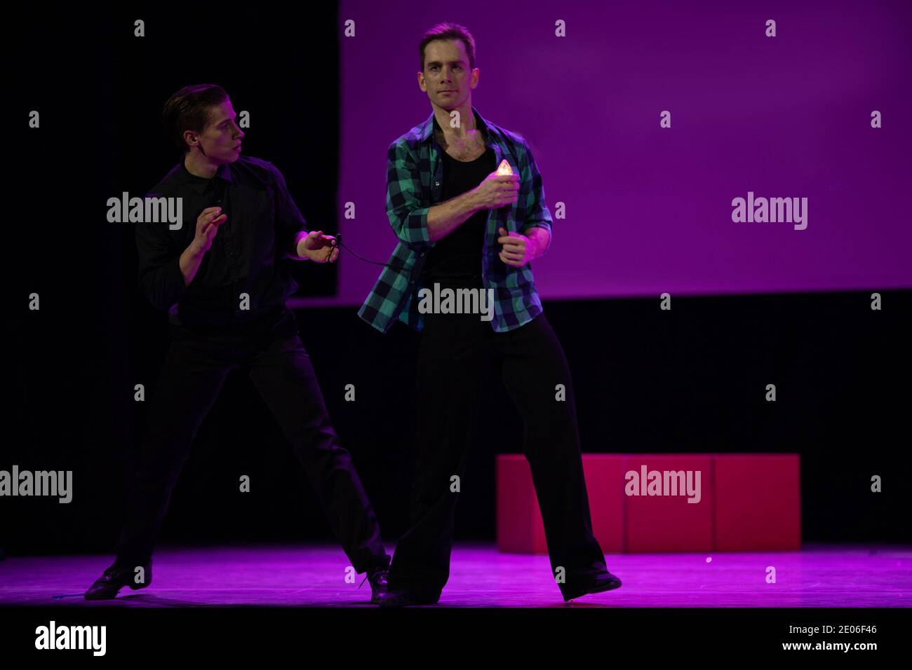 Dancer Actors perform on the theater stage in a dance show musical ...