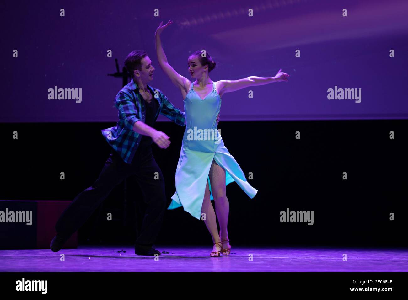 Dancer Actors perform on the theater stage in a dance show musical ...