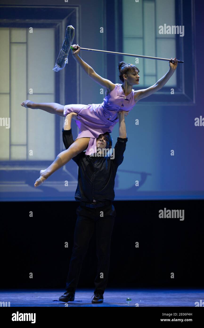 Dancer Actors perform on the theater stage in a dance show musical ...