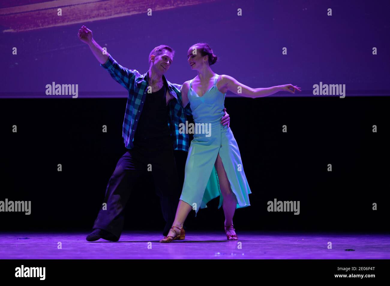 Dancer Actors perform on the theater stage in a dance show musical ...