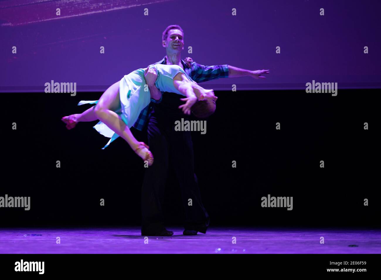 Dancer Actors perform on the theater stage in a dance show musical ...