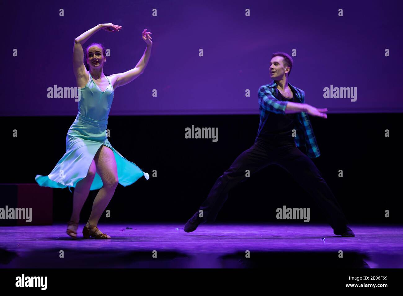 Dancer Actors perform on the theater stage in a dance show musical ...