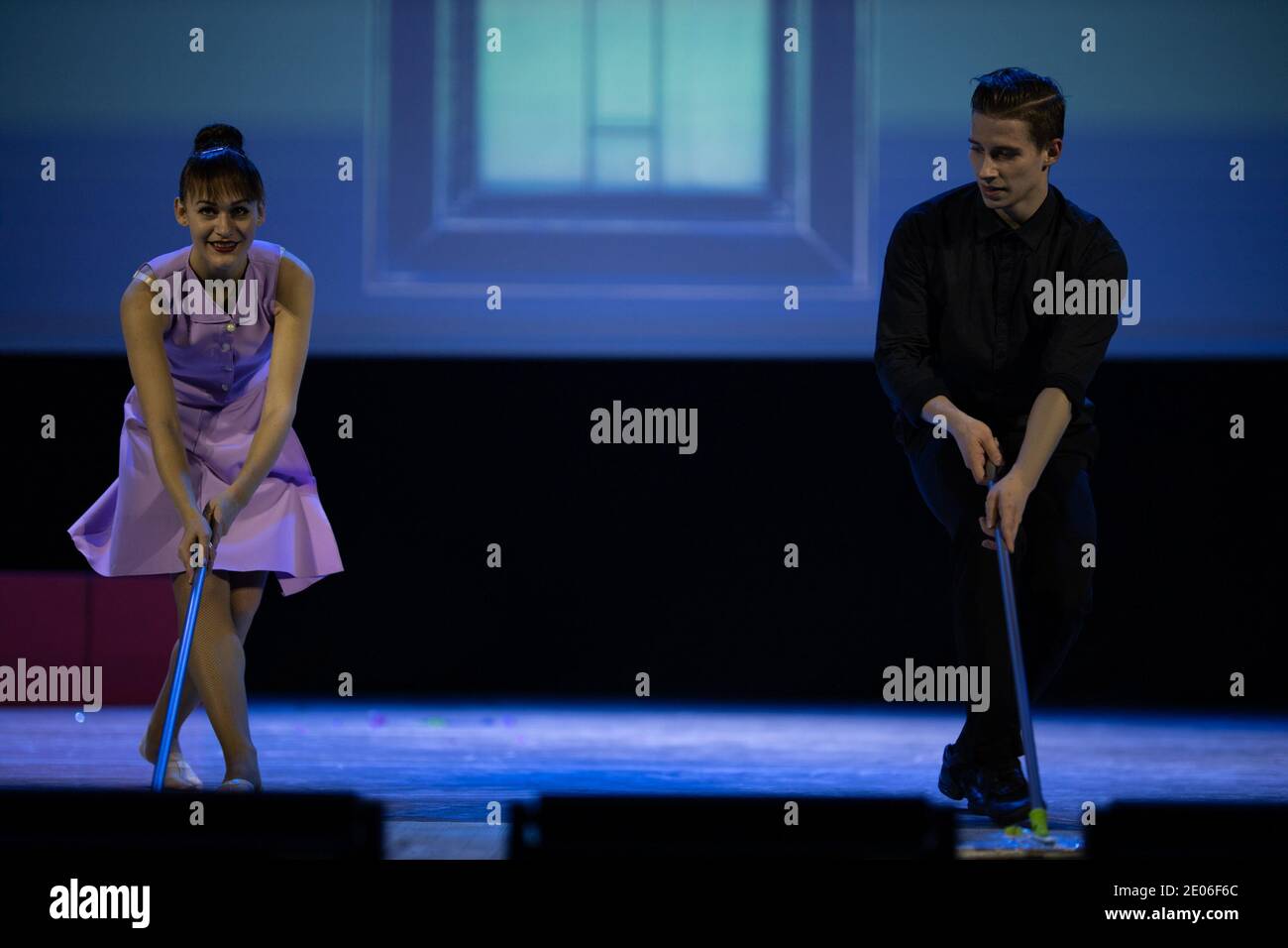 Dancer Actors perform on the theater stage in a dance show musical ...