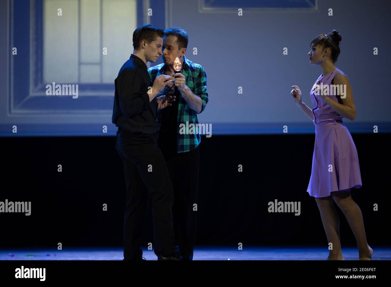 Dancer Actors perform on the theater stage in a dance show musical ...