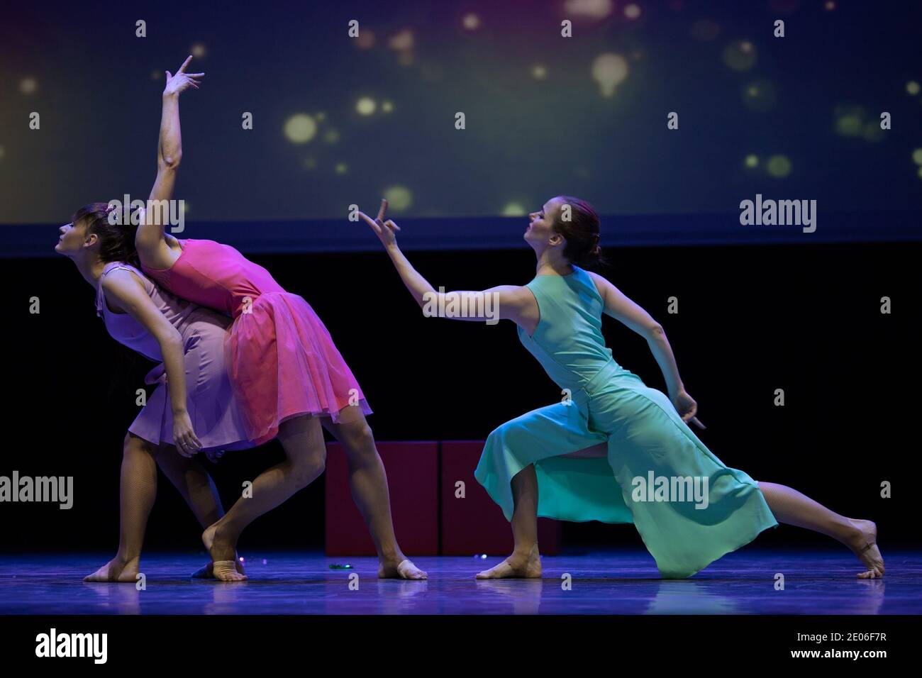 Dancer Actors perform on the theater stage in a dance show musical ...