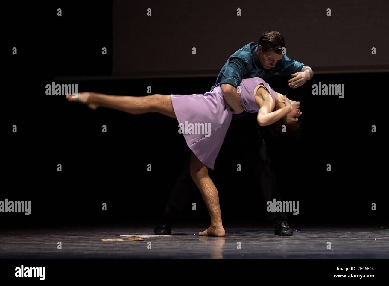 Dancer Actors perform on the theater stage in a dance show musical ...