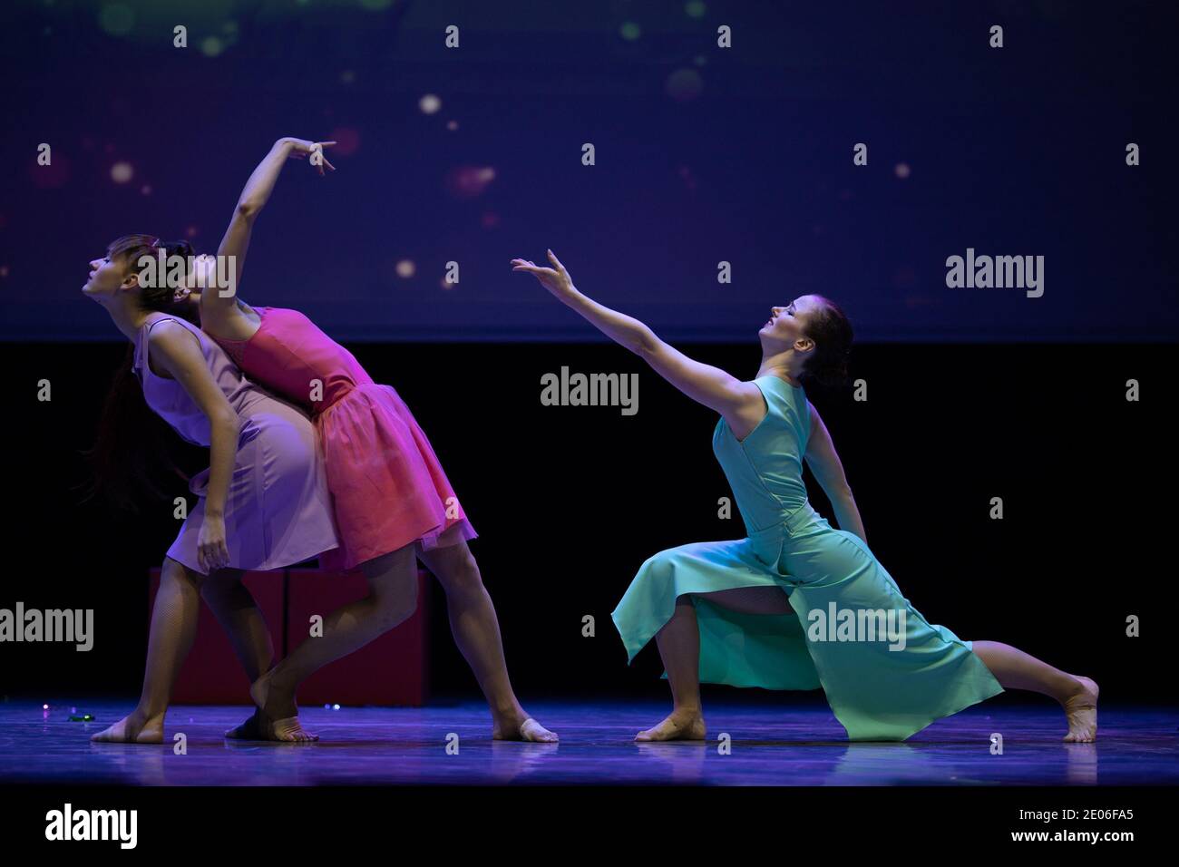Dancer Actors perform on the theater stage in a dance show musical ...