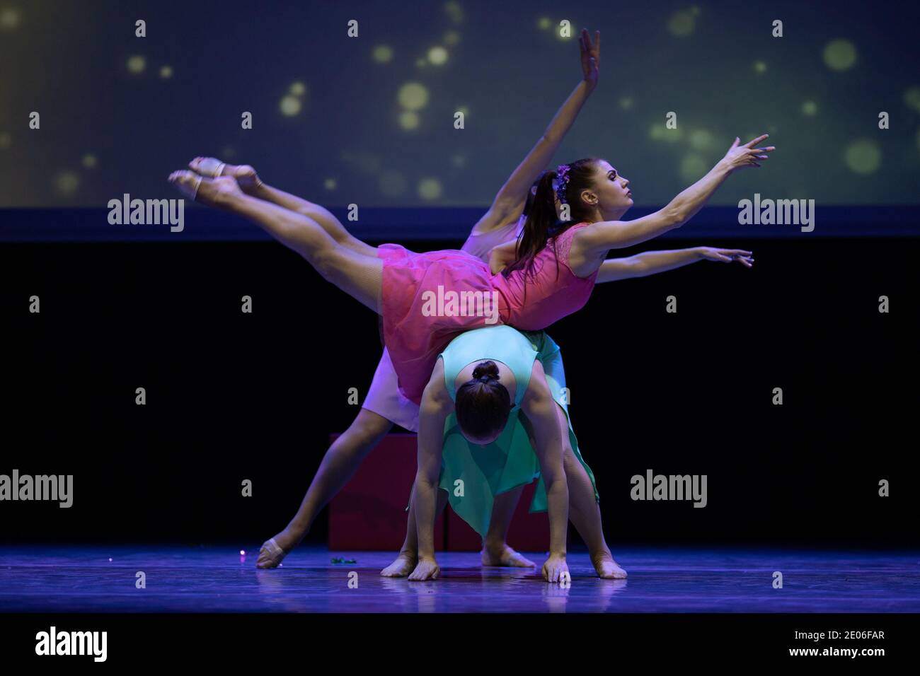 Dancer Actors perform on the theater stage in a dance show musical ...