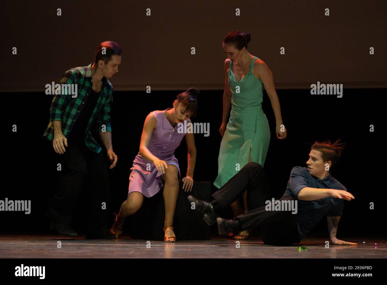 Dancer Actors perform on the theater stage in a dance show musical ...