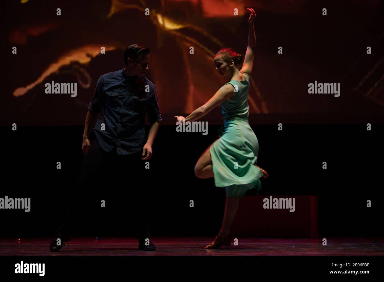 Dancer Actors perform on the theater stage in a dance show musical ...