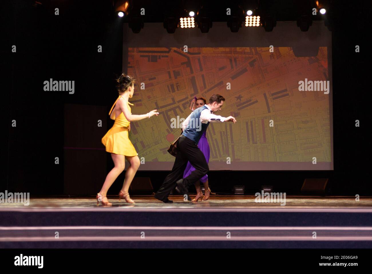 Dancer Actors perform on the theater stage in a dance show musical ...