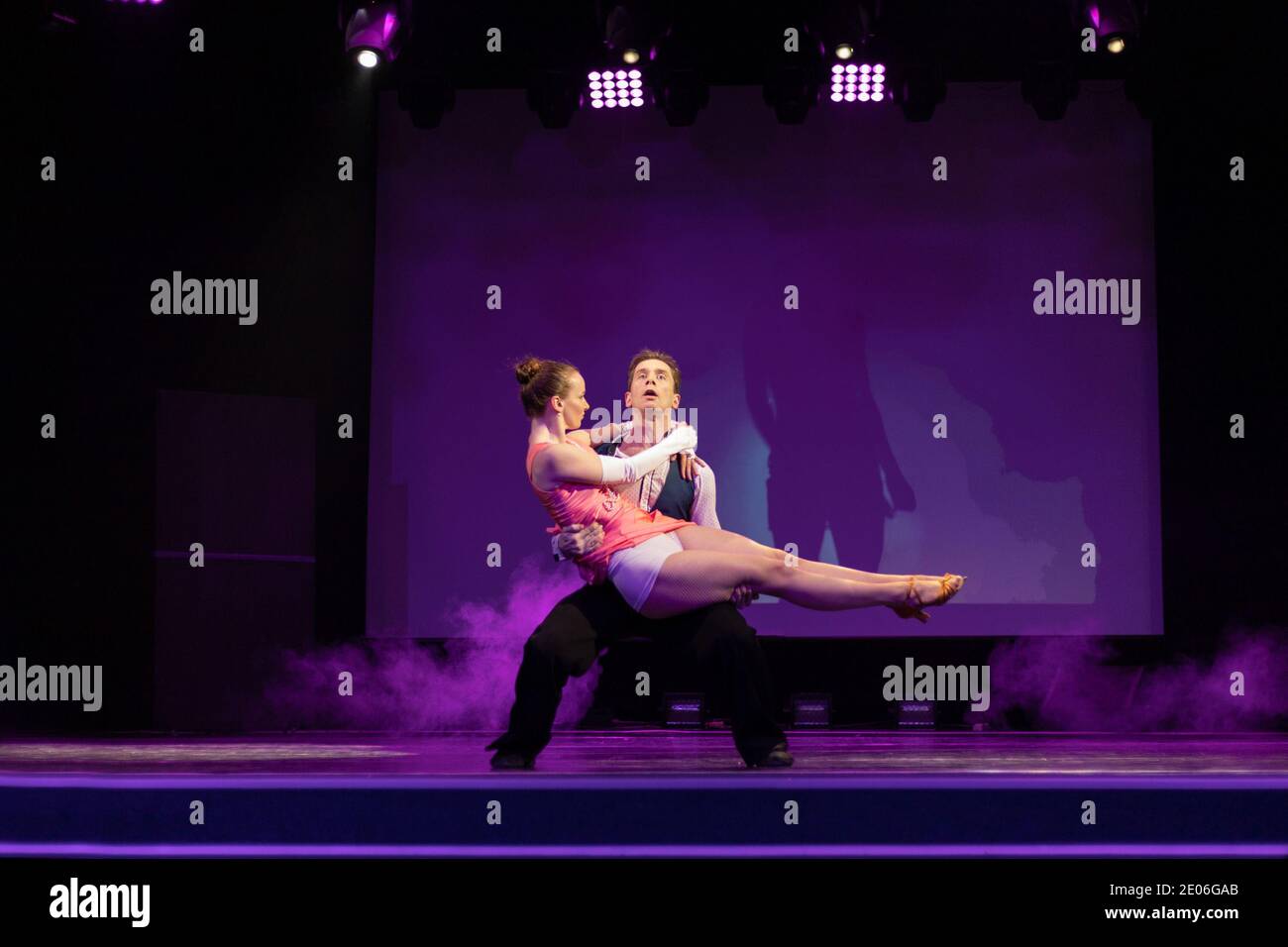 Dancer Actors perform on the theater stage in a dance show musical ...