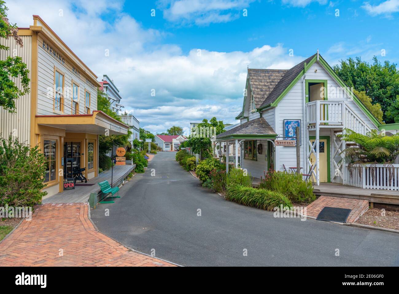 NELSON, NEW ZEALAND, FEBRUARY 5, 2020: Historial buildings at Founders ...