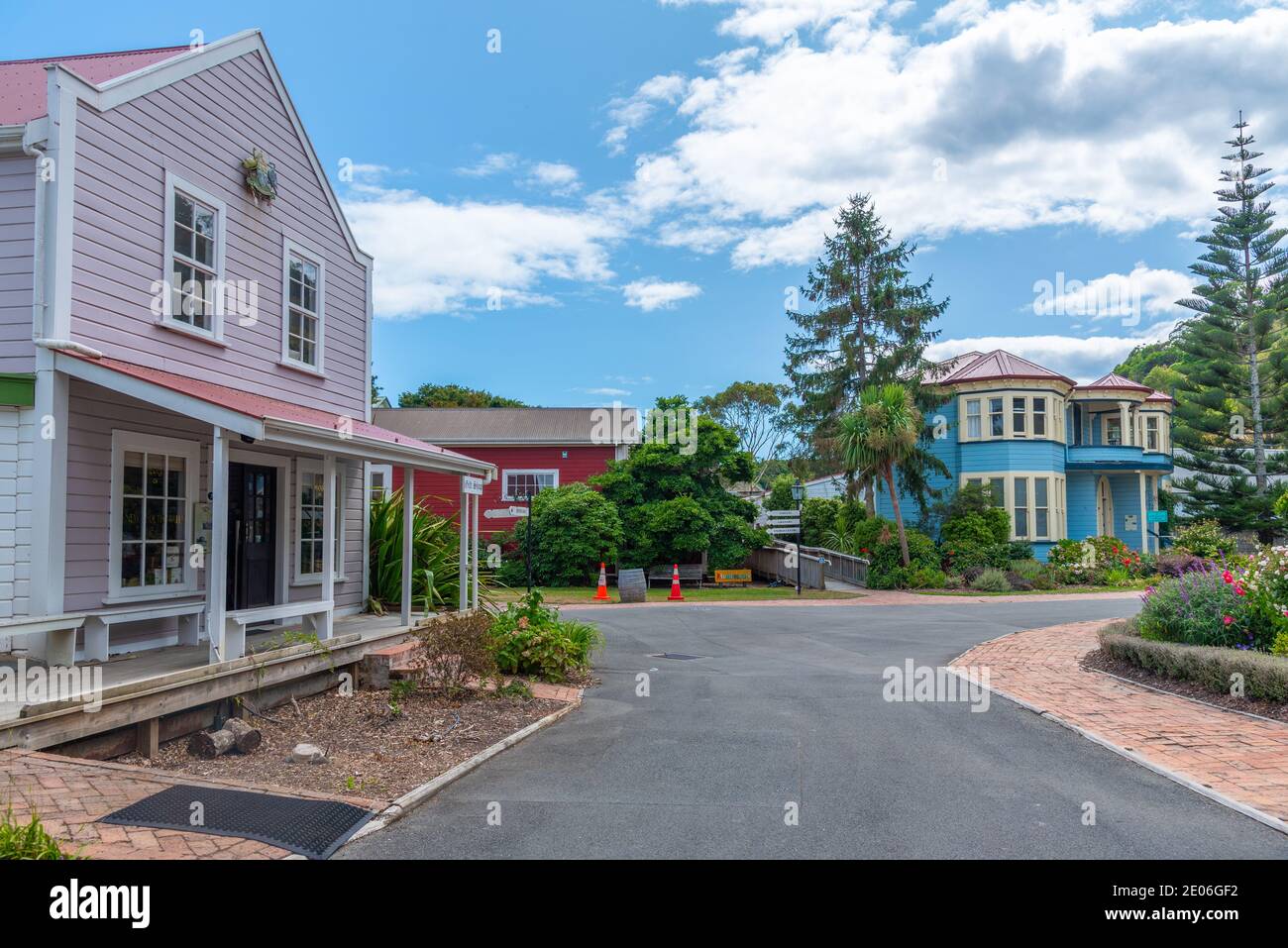 NELSON, NEW ZEALAND, FEBRUARY 5, 2020: Historial buildings at Founders ...