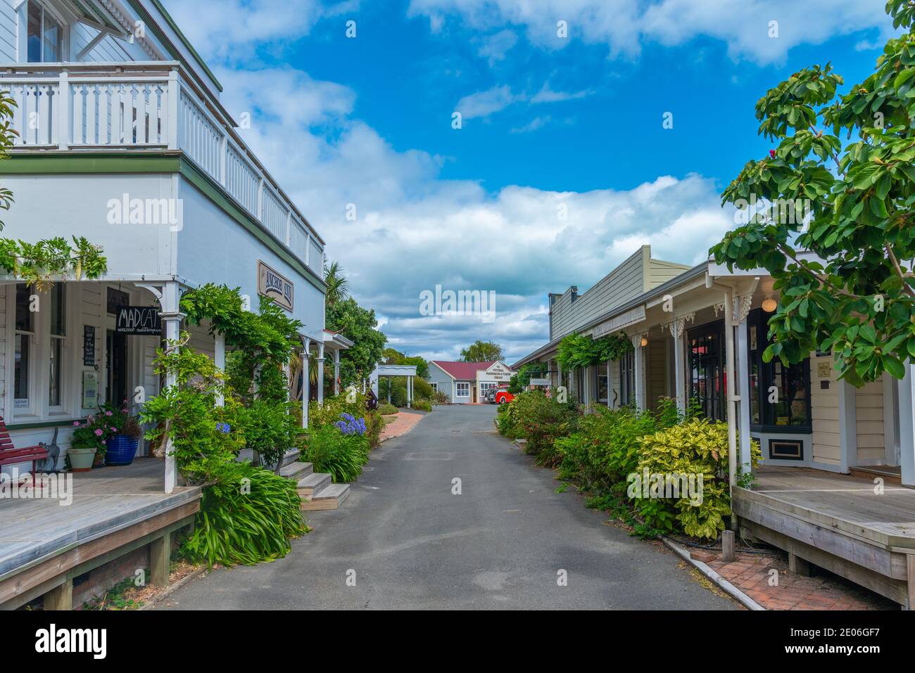 NELSON, NEW ZEALAND, FEBRUARY 5, 2020: Historial buildings at Founders ...