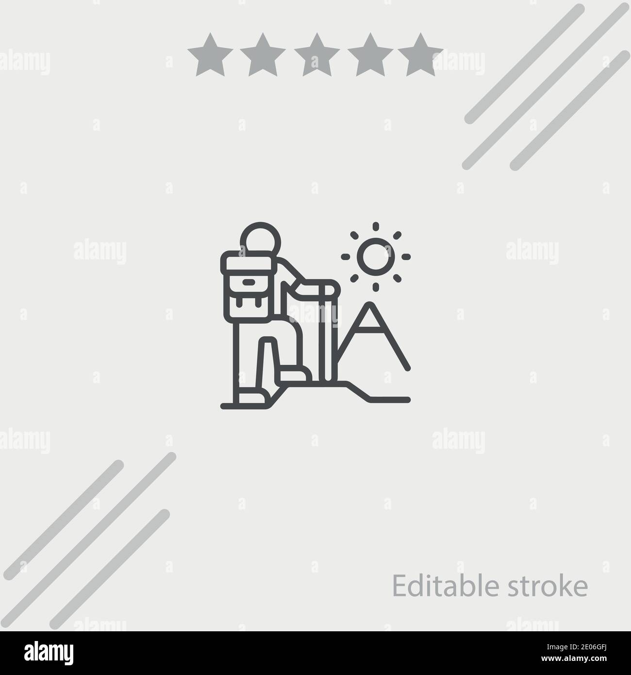 hiking vector icon modern simple vector illustration Stock Vector Image ...