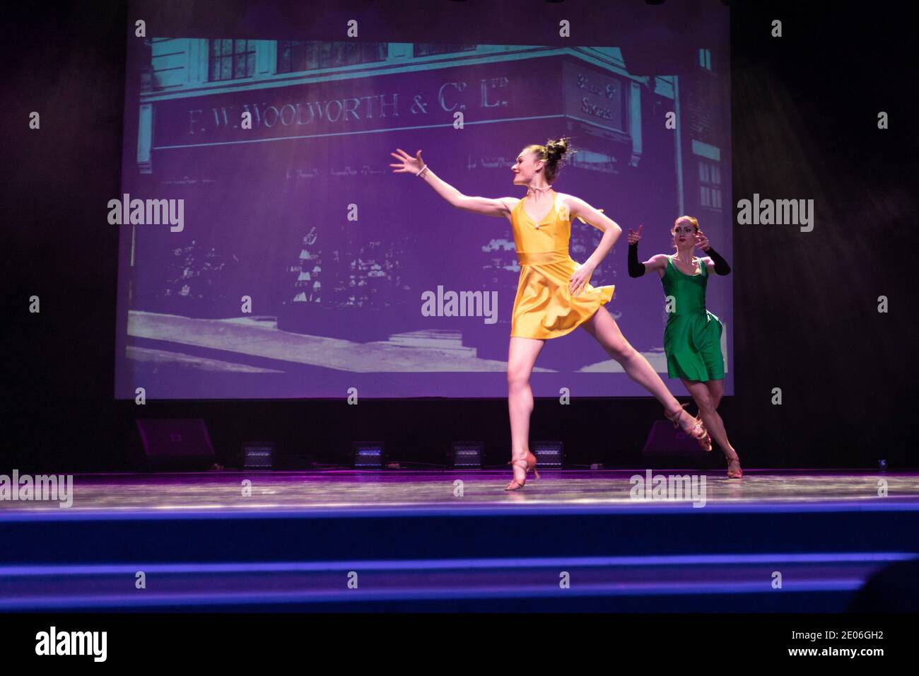 Dancer Actors perform on the theater stage in a dance show musical ...
