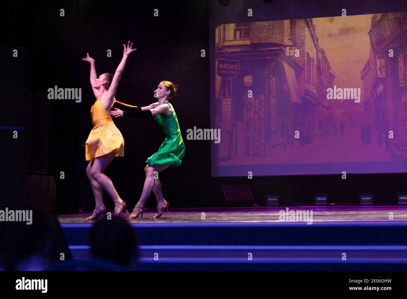 Dancer Actors perform on the theater stage in a dance show musical ...